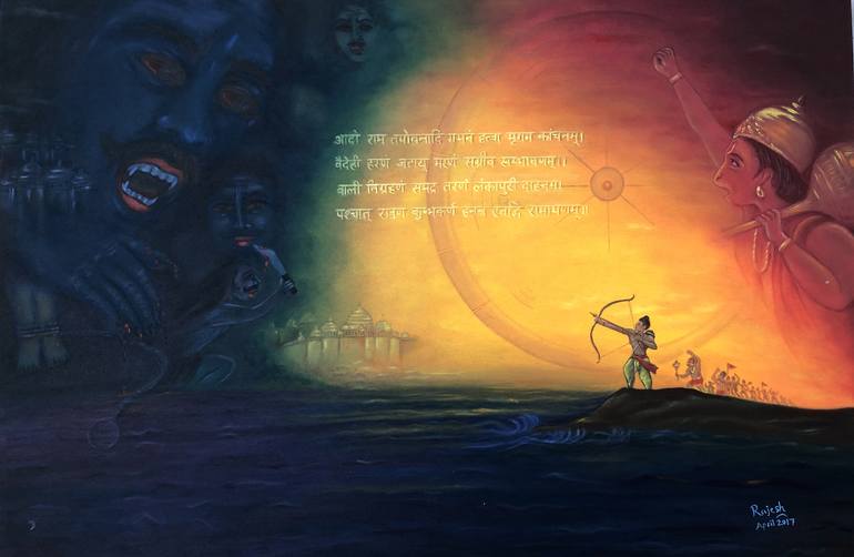 Ram Ravan War Painting by Rajesh Sharma | Saatchi Art