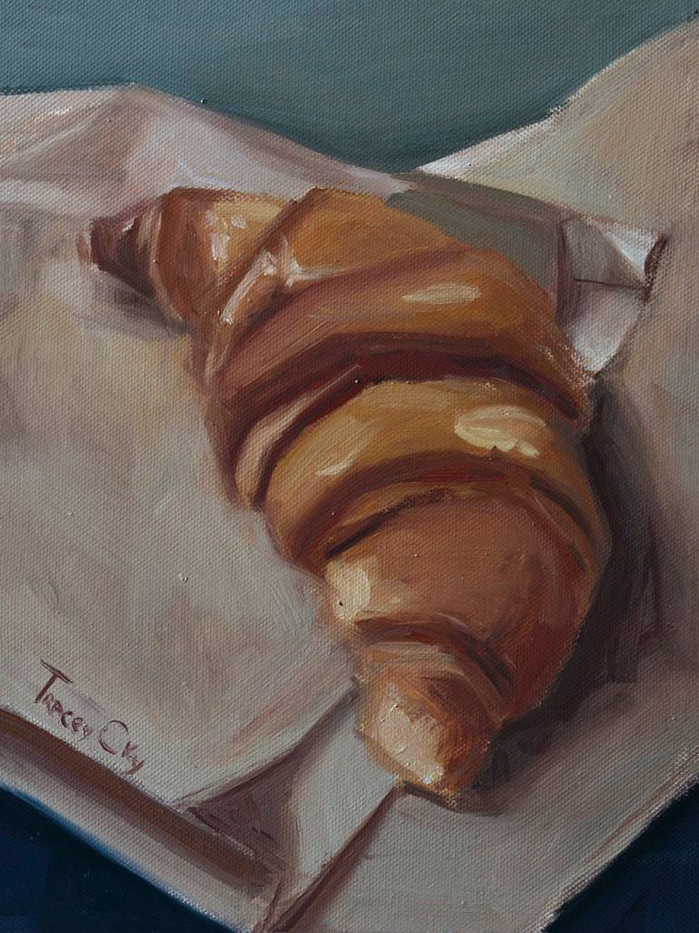 Croissant/pastry/food/still life Painting by Tracey Cky | Saatchi Art